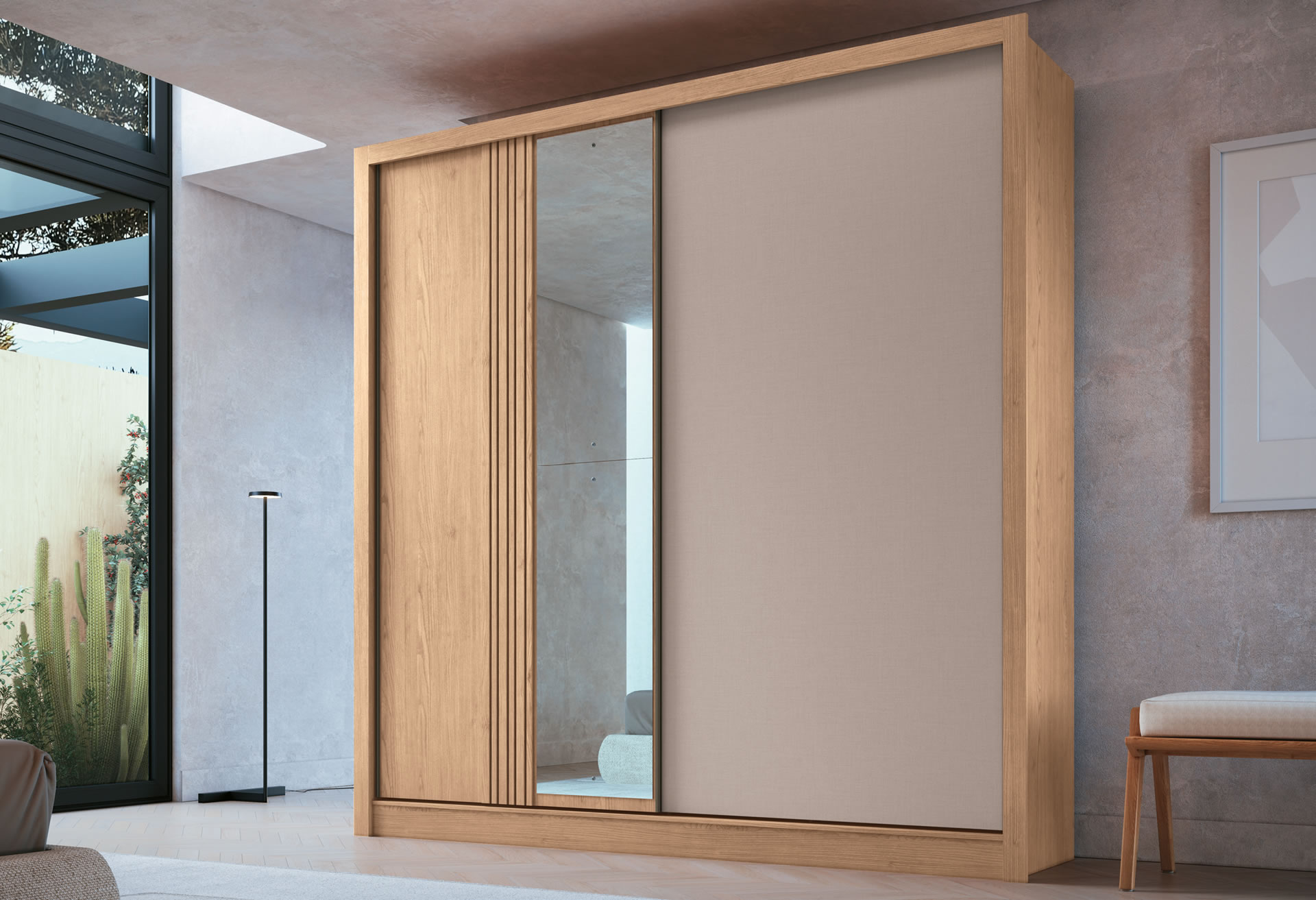 3683A Guarda-roupa 2 portas de correr TURIM – Móveis Castro